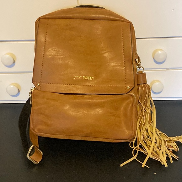 Steve Madden | Bags | Steve Madden Purse Brown Leather Backpack | Poshmark